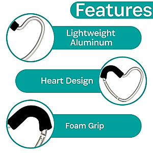 BUGGY HEART HOOK by BUGGYGEAR - The Perfect Way to Carry Your Baby Diaper Bag - Use The Hook on Your Stroller Handle Bars and Let The Hooks Do The Work - Hook Your Bags, Purse and Bottles
