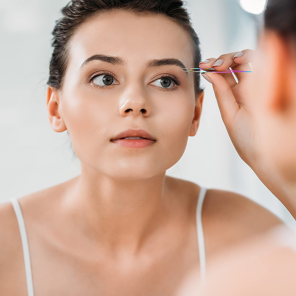 Honoson 6 Pieces Pointed Tweezers Ingrown Hair Precision Needle Point Tip Tweezers Stainless Steel for Nose Facial Hair Eyebrow Blackhead Remover(Rainbow Color)