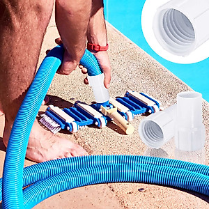 WXJ13 4PCS 1-1/2 Inch Pool Hose Cuff Swimming Pool Cleaning Hose Fittings Threaded Hose Cuff Pool Cuff Replacement Parts for Spiral Wrap Swimming Pool Vacuum Hose