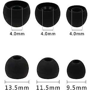 ALXCD Ear Tips Compatible with JBL Tune 130NC TWS in-Ear Earbuds, 6 Pairs S/M/L Sizes Replacement Soft Silicone Earbud Tips Eartips, Compatible with JBL Tune 130NC TWS, Black
