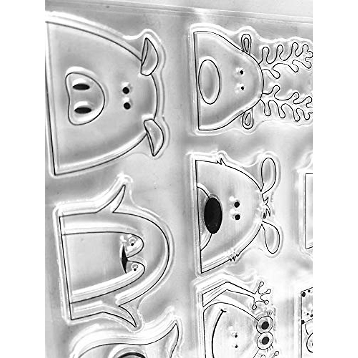 arriettycraft Animals Talking Box Clear Stamps Deer Pig Giraffe Bear Snail Rubber Stamps Owl Sheep Dog Silicone Stamps for Cards Making Decoration Clear Stamps or Scrapbooking Paper Craft Tools
