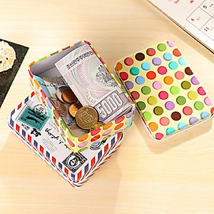 5 Pack Metal Tins Box Containers 3.54 x 2.56 x 1.1 inch, Mini Portable Small Tins with Lids, Rectangular Case Empty Box for Candies, Pills, Earring,Jewelry Craft, Multi-Purpose Home Kitchen Office