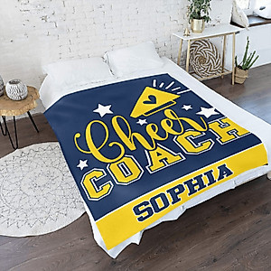 XOZOTY Cute Cheer Coach Personalized Blanket Nursery Swaddling Blankets for Gilrs Boys Kids Newborns Baby Shower Pet Gift 30 x 40 Inch