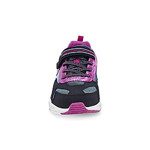 Stride Rite Girls Lighted Cosmic Sneaker, Black Multi, 2 Wide Little Kid