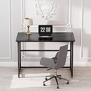 EUREKA ERGONOMIC Folding Desk, Foldable Computer Desk 43 Inch, No Assembly Desk for Study Student Writing Home Office Workstation Bedroom, Portable Desk with Adjustable Feet, Space Saving, Black