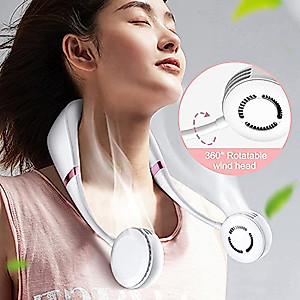 NORMIA RITA 2023 Neck Cooling Fan with AC Cooling System 360° Free Rotation Personal Fan 4000mAh Rechargable Portable Wearable Air Conditioner Fan for Sports Outdoor Working