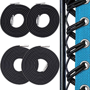 GORGECRAFT 4 Pack Upgraded Black Gravity Chair Replacement Cord Elastic Zero Gravity Patio Recliner Replacement Laces Webbing Bungee Repair Cords for Antigravity Garden Lawn Chair Outdoor Sun Loungers