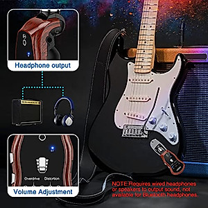 Guitar Headphone Amp,LEKATO Mini Guitar Amplifier Rechargeable Pocket Guitar Amp with Bluetooth Receiver Clean Chorus Overdrive Distortion and Wah
