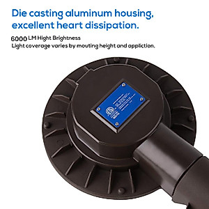 SAATLY LED Barn Light 50W, Dusk to Dawn Area Lights with Photocell, Outdoor Security Flood Lighting, ETL & DLC Listed, IP65 Waterproof, 110-277V, 6000LM 5000K Daylight for Garage, Yard