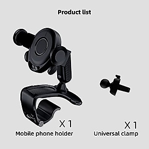 QERRPY Car Phone Holder Mount, Clip On Auto Dashboard & Air Vent & Sun Visor, 360 Degree Rotation One Hand Operation, Fits Most Vehicle and Phones