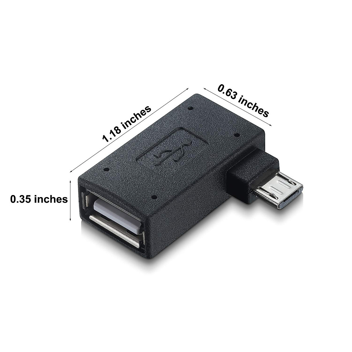 ZYF Micro USB OTG Adapter 90 Degree (Left + Right) Angled with Micro USB Charging Port for Firestick, Streaming TV Stick, PlayStaion Classic, Chromecast, Android Phone or Tablet - 2 Pack
