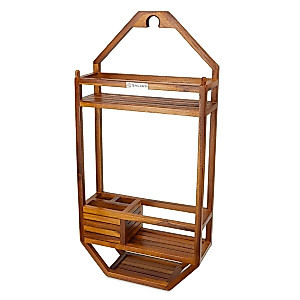 Teakcraft The Teak Shower Caddy Striped Modern Contemporary