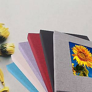 GPIRAL 8x10 Blue Linen Photo Album with 64 Photos, Acid-Free and PVC-Free