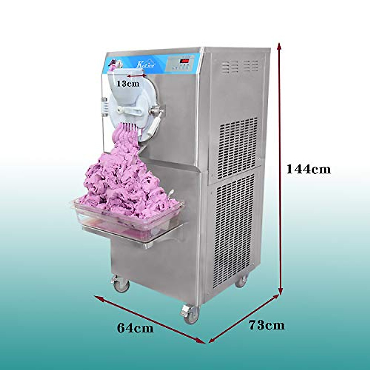Kolice Commercial Bravo Italy Gelato Hard Ice Cream Machine, Italian Water Ice Machine, Street Food Machine- ETL Certificate, High Production: 23-27gallon/hour