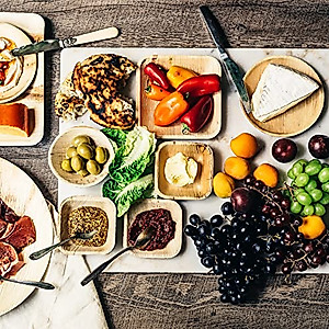 brheez Palm Leaf Bowls 4 Inch - 25 Pack - Eco Friendly, Compostable & Biodegradable – Elegant Bamboo Look Disposable Bowls are Heavy Duty and More Environmentally Friendly than Paper Bowls