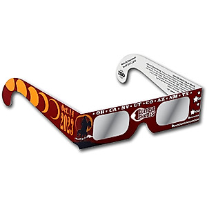 Rainbow Symphony 2023 Solar Eclipse Glasses, CE & ISO Certified, Safe for Direct Sun Viewing, Made in USA, 10 Pack and Bonus Poster