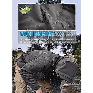 ReFire Gear Men's Army Special Ops Military Tactical Jacket Softshell Fleece Hooded Outdoor Coat, Black, US Large which is equal to Asian XL