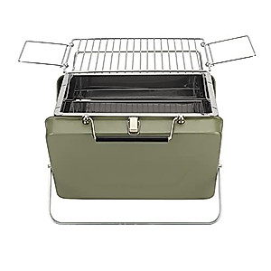 Portable Charcoal Grill, Portable Charcoal Grill Non Stick Mini High Temperature Resistant For Outdoor Cooking (Green)
