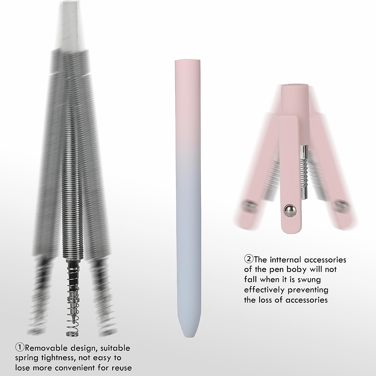 Ddaowanx Gel Pens, 5 Pcs 0.7mm Quick Dry Black Ink Pens Fine Point Smooth Writing Pens, Cute Office School Supplies Gifts for Women (5 Pcs Gradient-Black Ink)