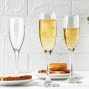 UMEIED Classic Champagne Flutes Set of 12, 6 Oz Elegant Stemmed Crystal Clear Champagne Glasses Sparkling Wine Glass for Wedding Anniversary Birthday Christmas