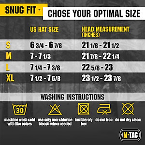 M-Tac Tactical Beanie Fleece Watch Cap - Winter Hat Elite - Patch Panel (Black, L)