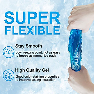 Reusable Hot and Cold Gel Ice Packs for Injuries, (2 Packs) Flexible Soft Ice Packs for Pain Relief, Migraines, First Aid, Kids Boo Boo, Gel Ice Pack for Knee, Neck, Wrist, Ankle, Elbow, 12.2" x 4.7"
