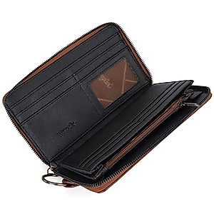 Wrangler Womens Wallet Wristlet Long Purse Designer Clutch Large Capacity Credit Card Holder Gifts for Women