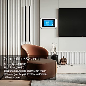 Ubipol Smart WiFi 7 Day/4 Periods Programmable Touchscreen Home Thermostat with Zone Remote Sensor, Compatible with Alexa and Google Assistant