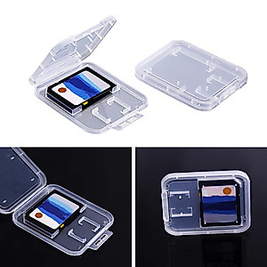 Clear Plastic Memory Card Case Compatible with SD SDHC SDXC Micro SD T-Flash Card (10 PCS)