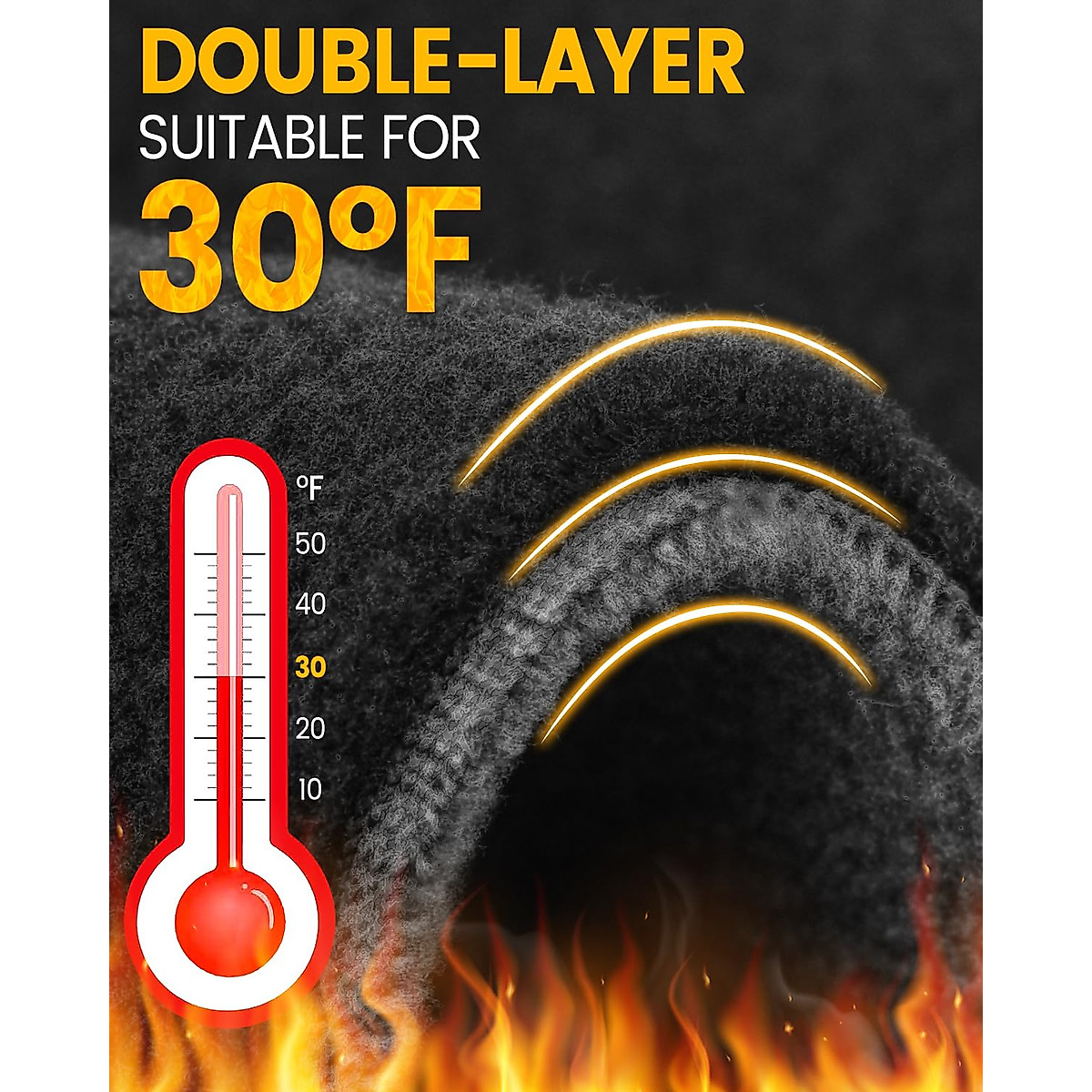 BEACE Double-Layer Fleece Ear Warmers Winter Headband for Men Women-Ear Muffs Ear Covers for Running Cycling Ski