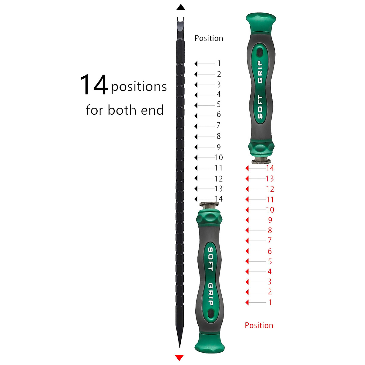 Professional Micro precision screwdriver set, 14-position adjustable shank, ultra slim tip, ergonomic grip, 16 in 1, chrome vanadium steel, for general repair, PC, laptop, tablet, phone, game consol