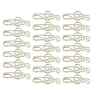 20Pcs Musical Note Paperclip Metal Iron Wire Notebook Agenda Folder Special Shaped Paper Clips for Bookmark Organize Home Office School(golden)