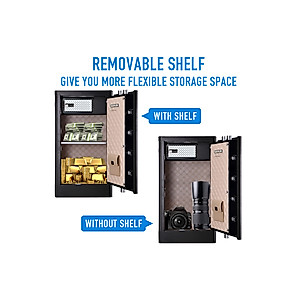 Tenamic Deluxe Biometric Fingerprint Safe Box Smart Touch Screen Fireproof Safe for Home Office Hotel 5.1 Cubic Feet