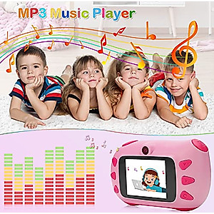 WSNDD Kids Camera, Toddler Camera for 4 5 6 7 8 9 Year Old Girl Gifts, 4-9 Year Old Girl Birthday Gifts, HD Kids Pink Video Camera with 32GB SD Card