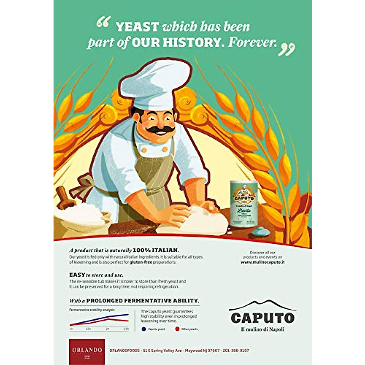 Antimo Caputo Lievito Active Dry Yeast 3.5 Ounce Can - Made in Italy - Perfect with 00 Flour