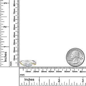 Gem Stone King 925 Sterling Silver and 10K Yellow Gold White Moissanite and White Lab Grown Diamond 3 Stone Engagement Ring For Women | 0.46 Cttw | Available In Size 5, 6, 7, 8, 9