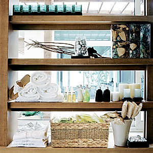 Wicker Basket, Baskets for Organizing, Woven Storage Basket with Handles, Water Hyacinth Shelves Natural Hyacinth Storage Baskets (Large/1P - 14.5"x10"x7.2"H)