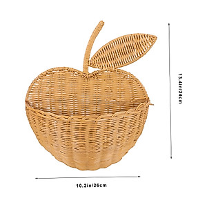 MAGICLULU Rattan Hanging Basket Rattan Storage Basket Woven Wall Hanging Basket Hand Woven Basket Rattan Wall Hanging Basket Apples Rattan Basket Hand Woven Hanging Basket
