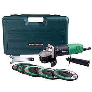 Metabo HPT Angle Grinder 4-1/2-Inch Includes 5 Grinding Wheels & Hard Case 6.2-Amp Motor Compact & Lightweight G12SR4