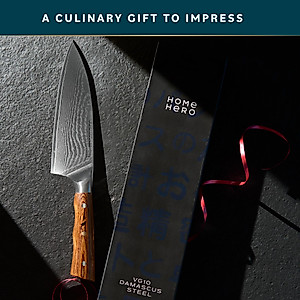 Home Hero Japanese Deba Knife Collection - VG10 Damascus Steel Triple Rivet Ultra Sharp 67 Layers Kitchen Knife with Ergonomic Rosewood Handle - Unique Gift for Men & Women (6 Inch Deba Knife)