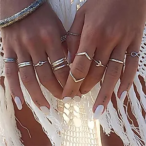 choice of all Boho Rings Stackable Rings Vintage Kunckle Rings Cute Rings Set for Women Christmas Gifts