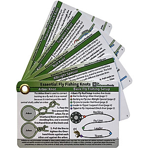 Fly Fishing Knot Cards - Waterproof Guide to 14 Essential Fly Fishing Knots - Includes Mini Carabiner