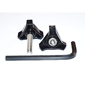 1/4"-20 x 1 Three Prong Clamping Thumb Screw Thumbscrew Thumb Screws Stainless Steel Standard/Coarse Plastic Knob Thumbscrew Stud 1" – with Hex Wrench - Built in USA - Pack of (10)