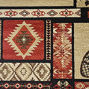 Rustic Lodge Bear Moose Deer 8x10 Area Rug, 7'10"x9'10" 6913