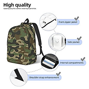 Duduho Army Camouflage Backpack 17.7 Inch Laptop Backpack Travel Hiking Daypack Military Camo Multipurpose Book Bag For Men Women Teens Boys Girls