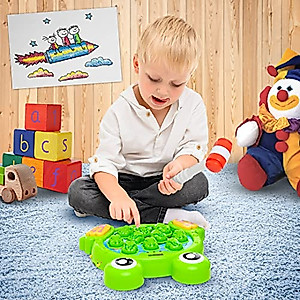 CifToys Interactive Whack a Frog Game for Kids Ages 3, 4, 5, 6, 7, 8 Years Old Boys Girls, Fun Learning Gift for Toddlers, 2 Early Developmental Toy Hammers Included