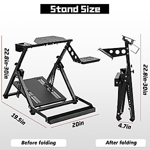 Dardoo X Frame Racing Wheel Stand Foldable Fit for Logitech G25, G27, G29, G920 Thrustmaster T300RS GT Adjustable Racing Simulator Steering,NOT Included Wheel Pedal Handbrake and Shifter