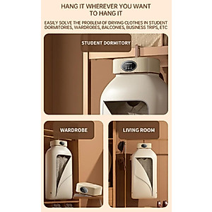 Portable Clothes Dryer - Fast Drying, Timed Quiet Drying, Portable Compact Foldable Dryer Machine for Apartments Home Travel RVs (KHAKI)