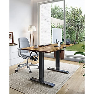 Marsail Standing Desk with Drawer, 55x24 Inch Adjustable Height Standing Desk, Electric Stand up Desk, Sit Stand Home Office Desk, Ergonomic Workstation for Home Office Computer Gaming Desk Rustic