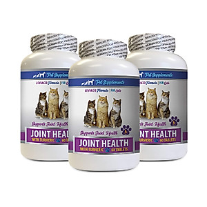 PET SUPPLEMENTS & NUTRITION LLC Extend Joint Care for Cats - Cats Joint Health with Turmeric - MSM - Natural Support for Hip and Joints - Organic Turmeric for Cats - 3 Bottles (180 Tablets)